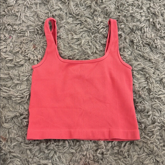 Tops | Coral Ribbed Tank Top | Poshmark